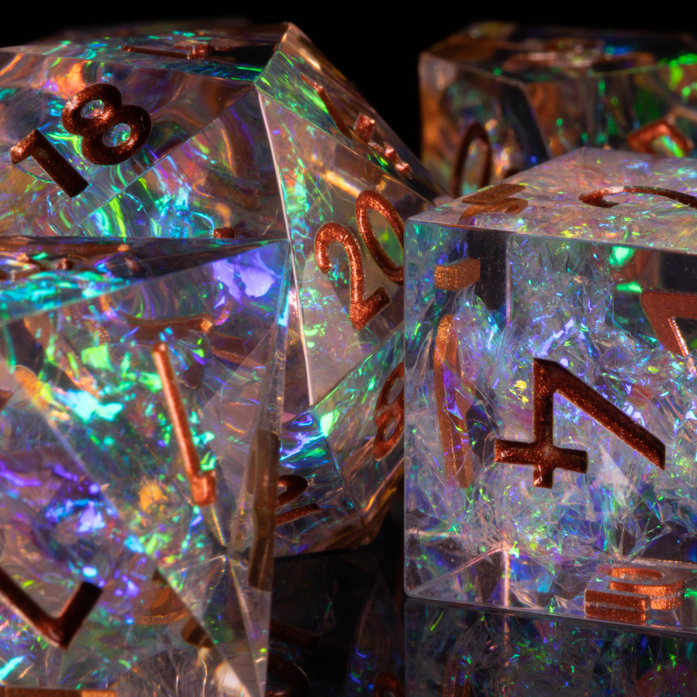 VHS Dice: Crystal Ball | TTRPG Resin Dice Set – 1985 Games