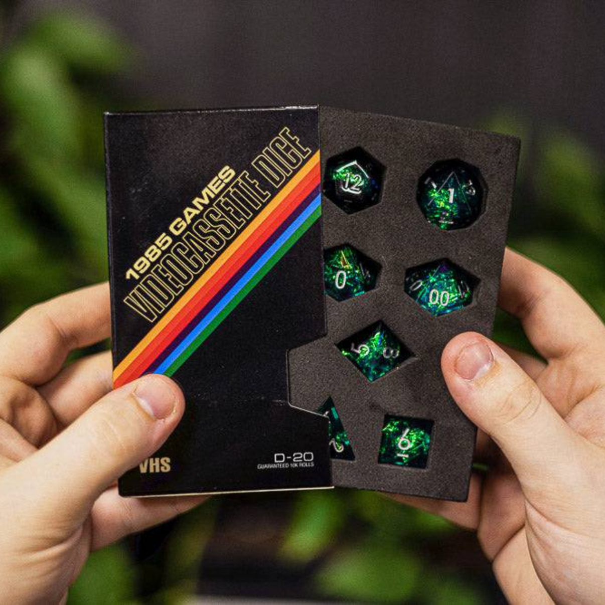 VHS Dice: Surge | TTRPG Resin Dice Set – 1985 Games