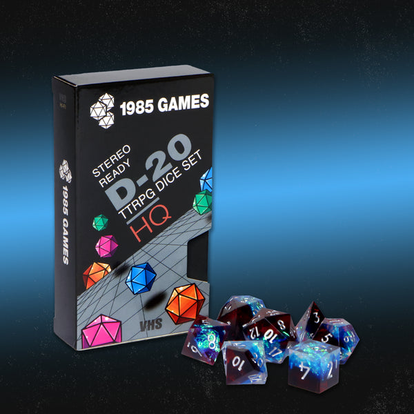 VHS Dice: Plasmic Punch | TTRPG Resin Gaming Dice Set – 1985 Games