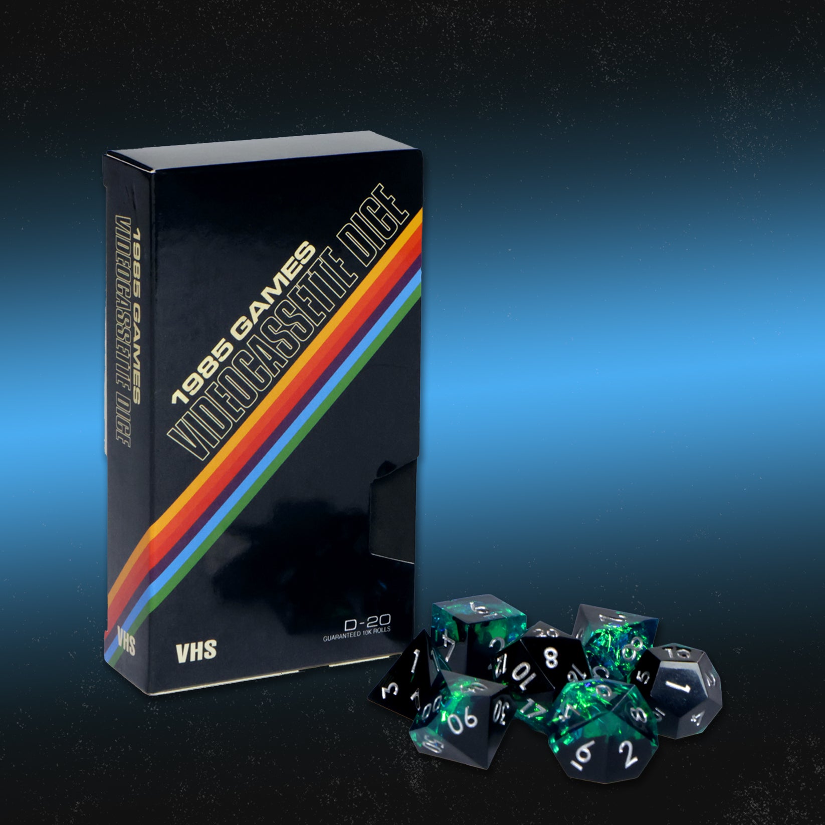 VHS Dice: Surge | TTRPG Resin Gaming Dice Set – 1985 Games