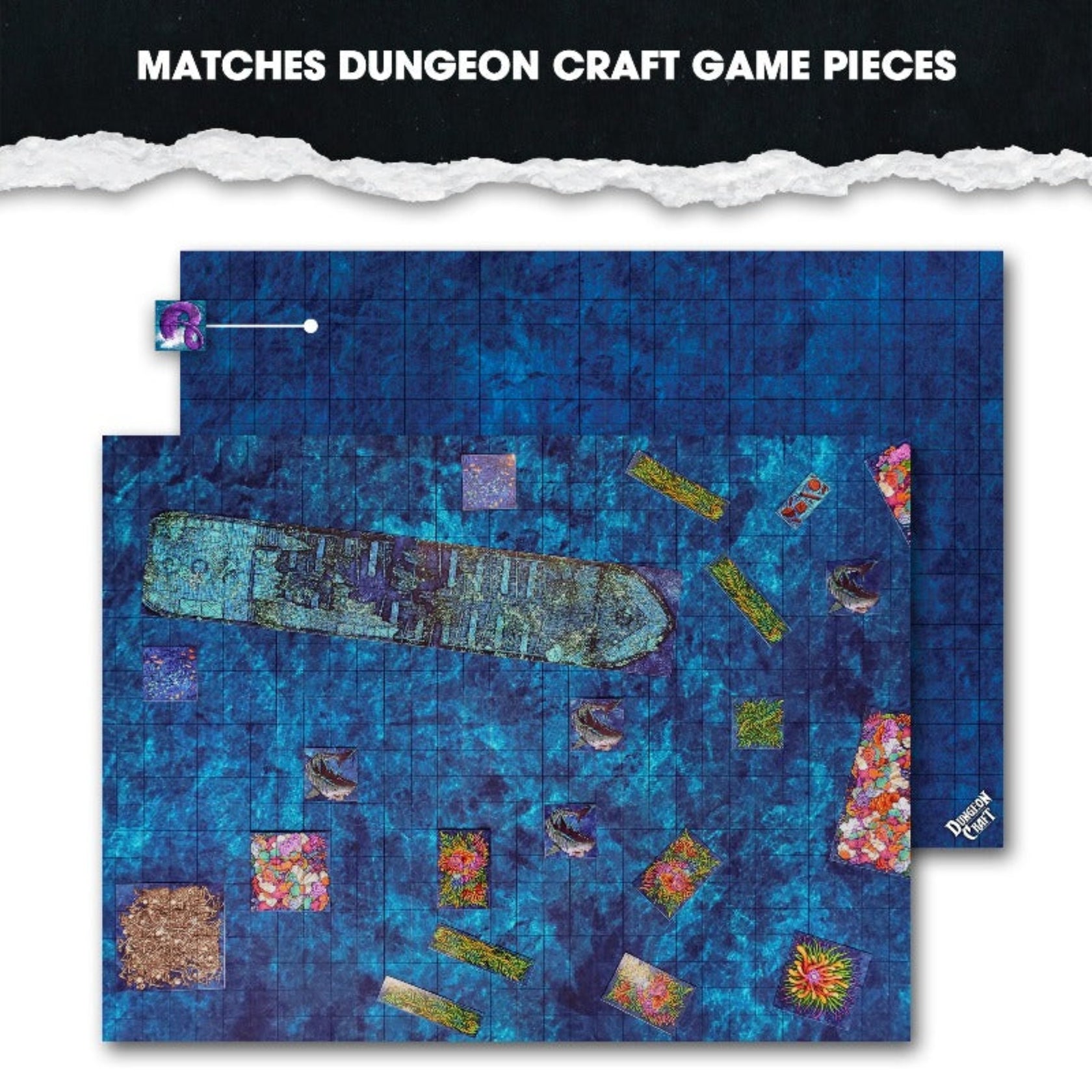 BattleMap: Ocean | TTRPG Terrain Battle Map – 1985 Games