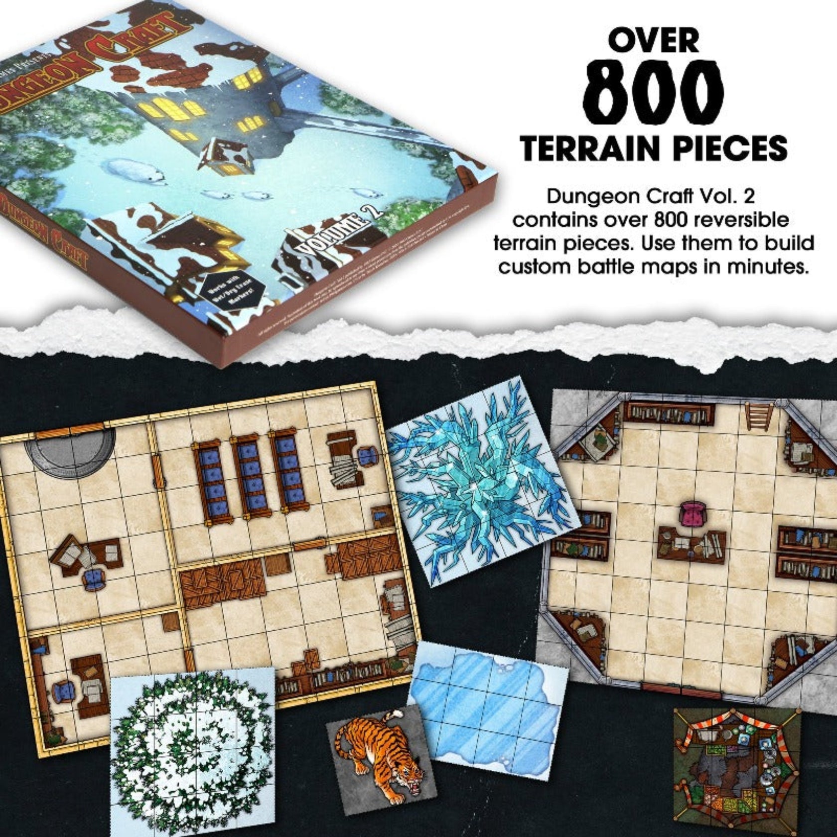 Dungeon Craft: Volume 2 | TTRPG Terrain Map Titles – 1985 Games